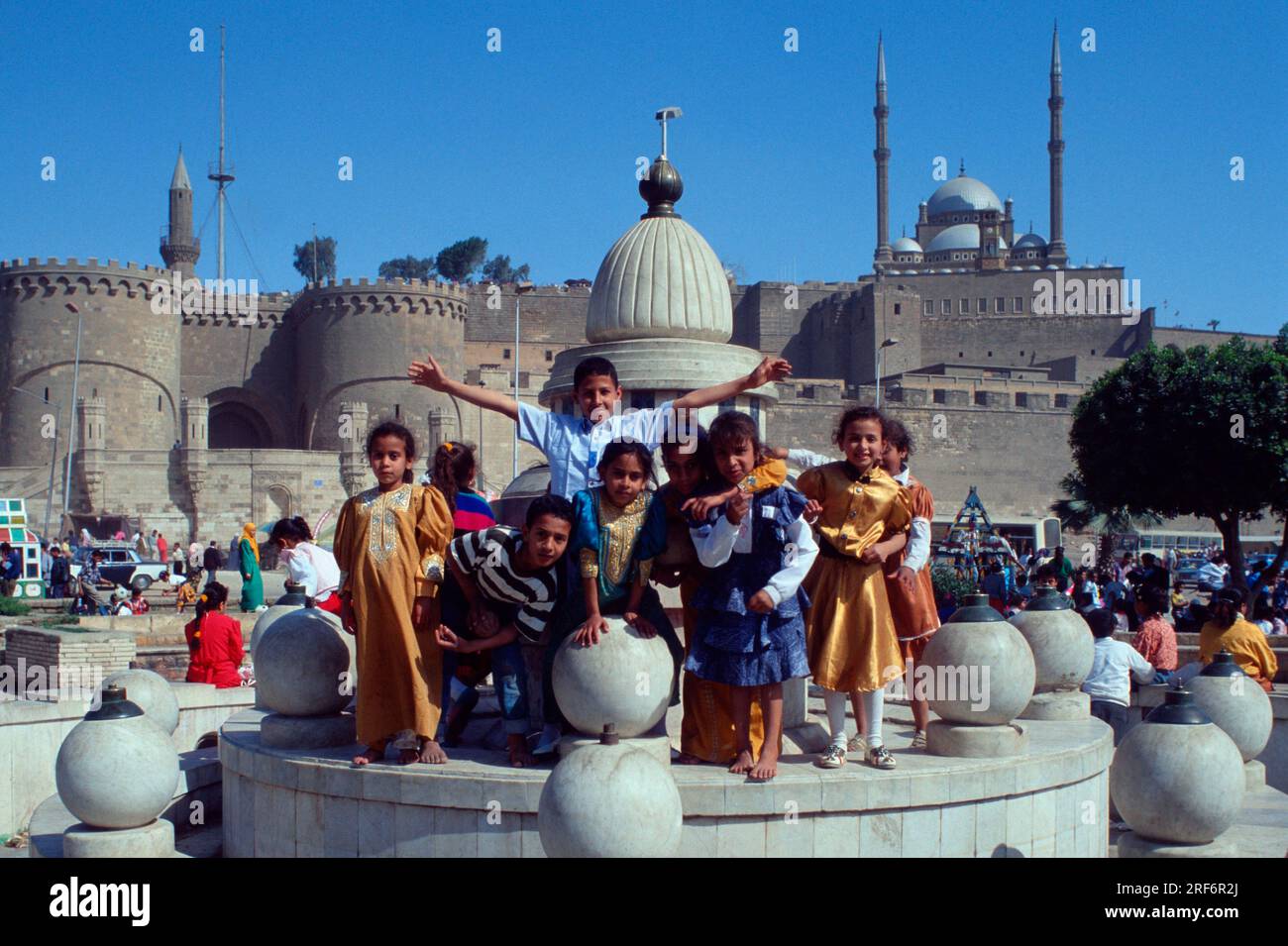 Children in front of mosque of mohammed ali hi-res stock photography ...