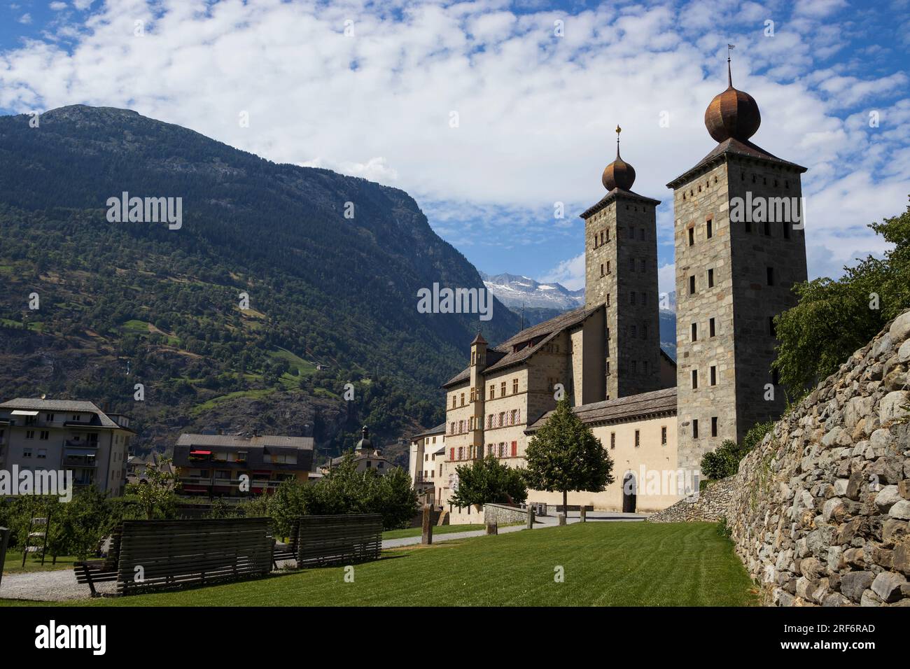 BRIG, SWITZERLAND, 17 JULY 2023: Exterior view of the 17th century ...