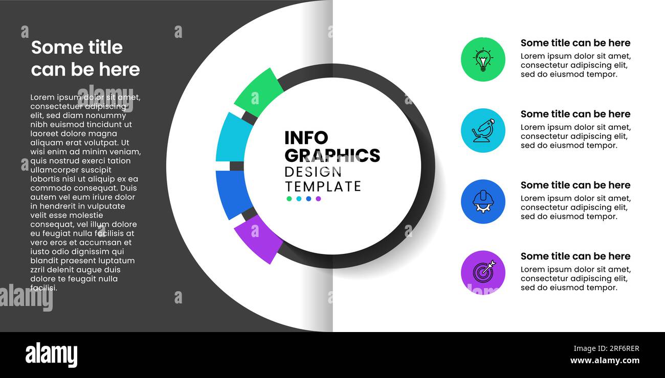 Infographic template with icons and 4 options or steps. Circle. Can be ...