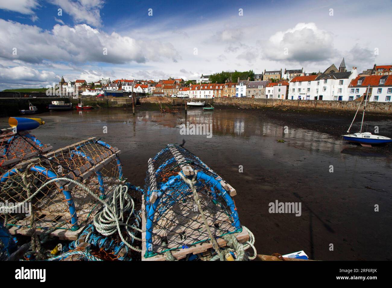 Fishing harbour, St. Monans, Fife, Scotland, St. Monance, fish trap ...