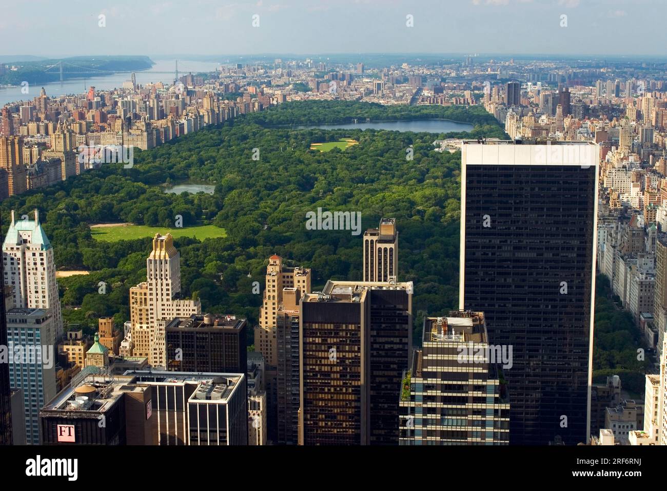 New York with Central Park, view from Rockefeller Center, New York, USA ...