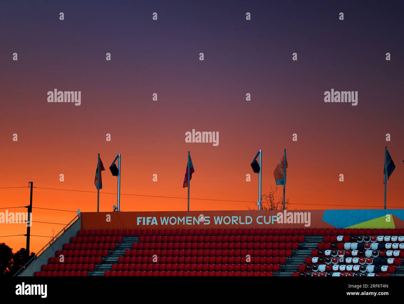 A general view of FIFA Women's World Cup signage in the stadium ahead ...