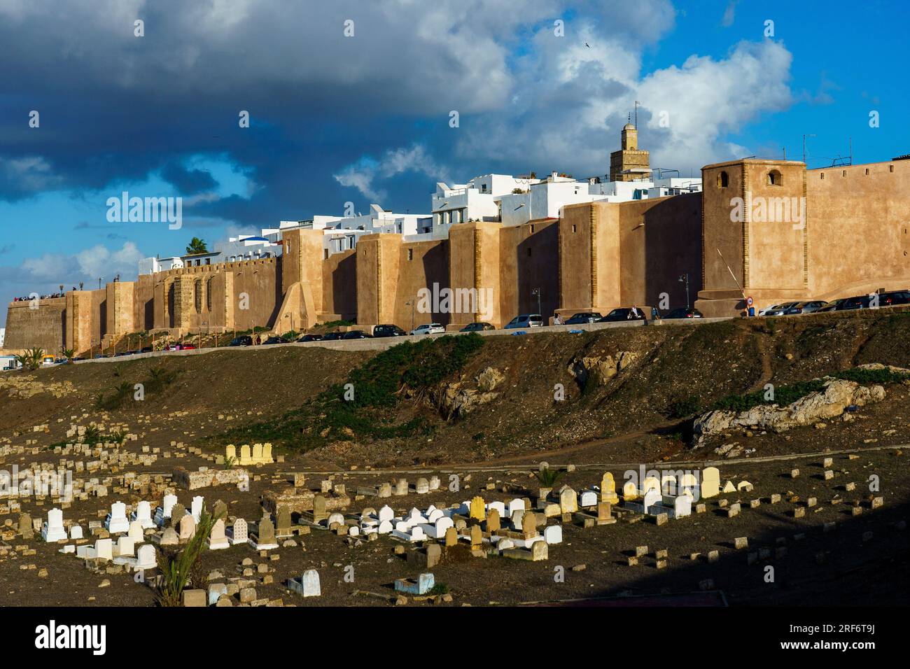 Morocco. Rabat. The wall of the Kasbah of the Udayas initially built in ...