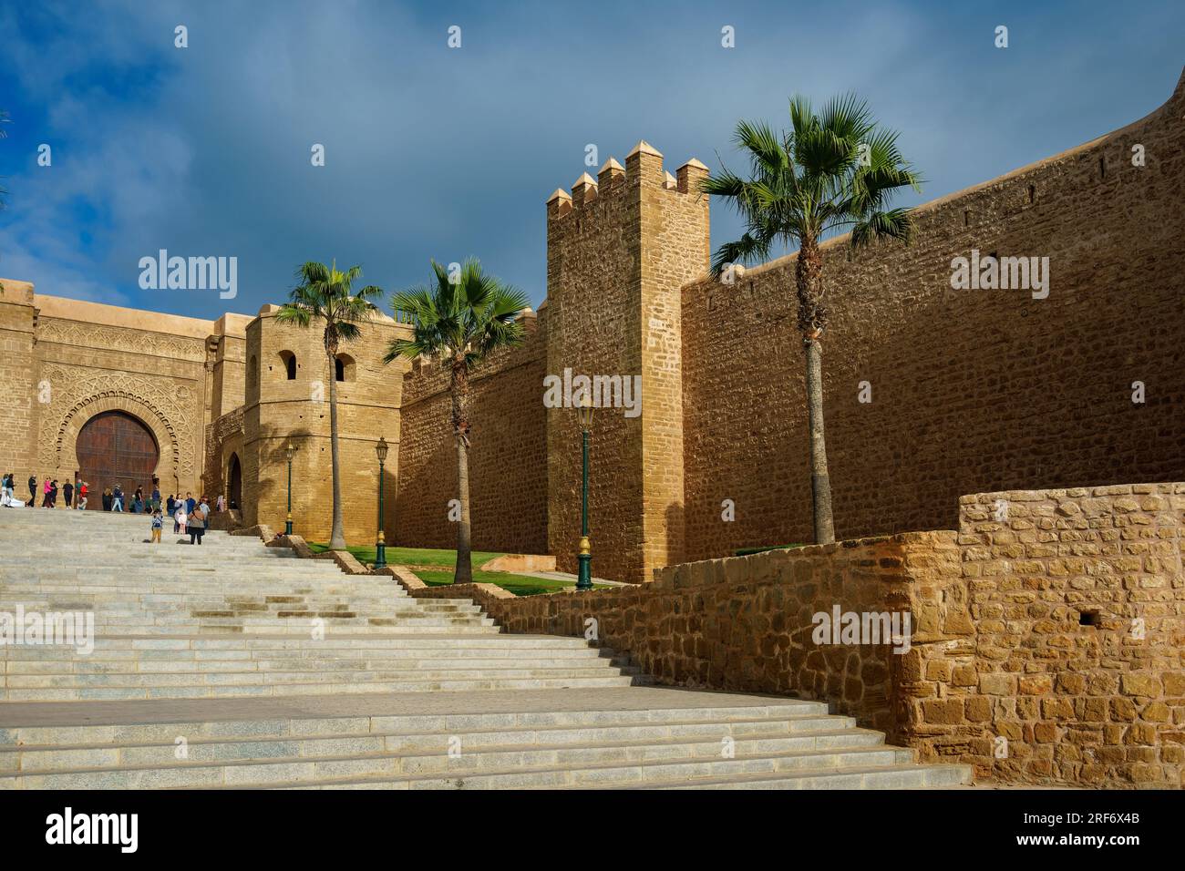 Morocco. Rabat. The wall of the Kasbah of the Udayas initially built in ...