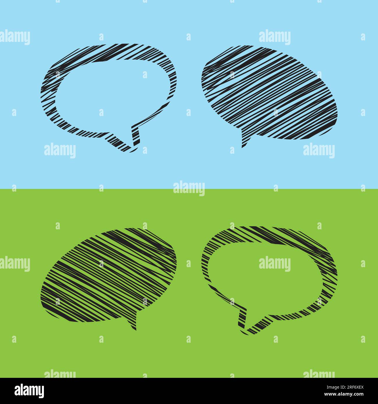 Grungy Striped Speech Bubble Designs with Copy Space Stock Vector Image ...