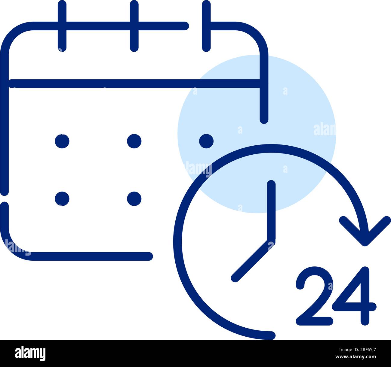 24 hour working schedules. Calendar time and date. Pixel perfect icon ...