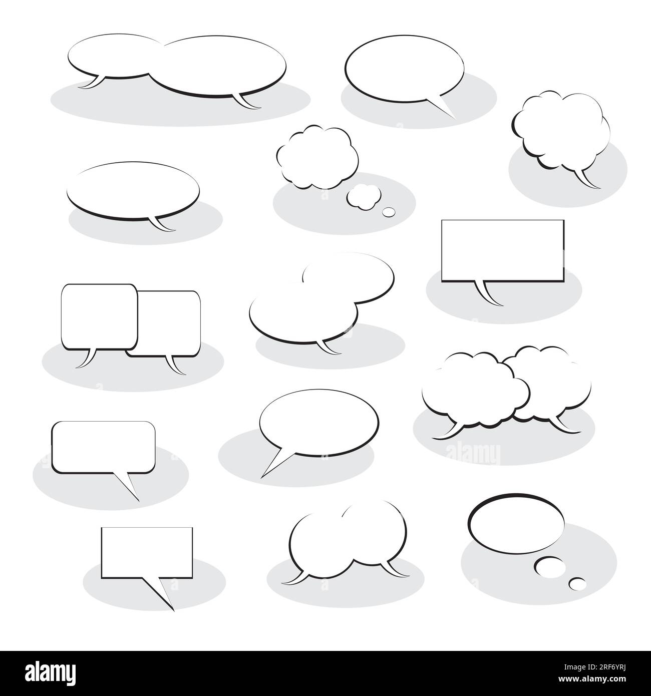 Collection of Black And White Speech And Thought Bubble Vector Designs ...