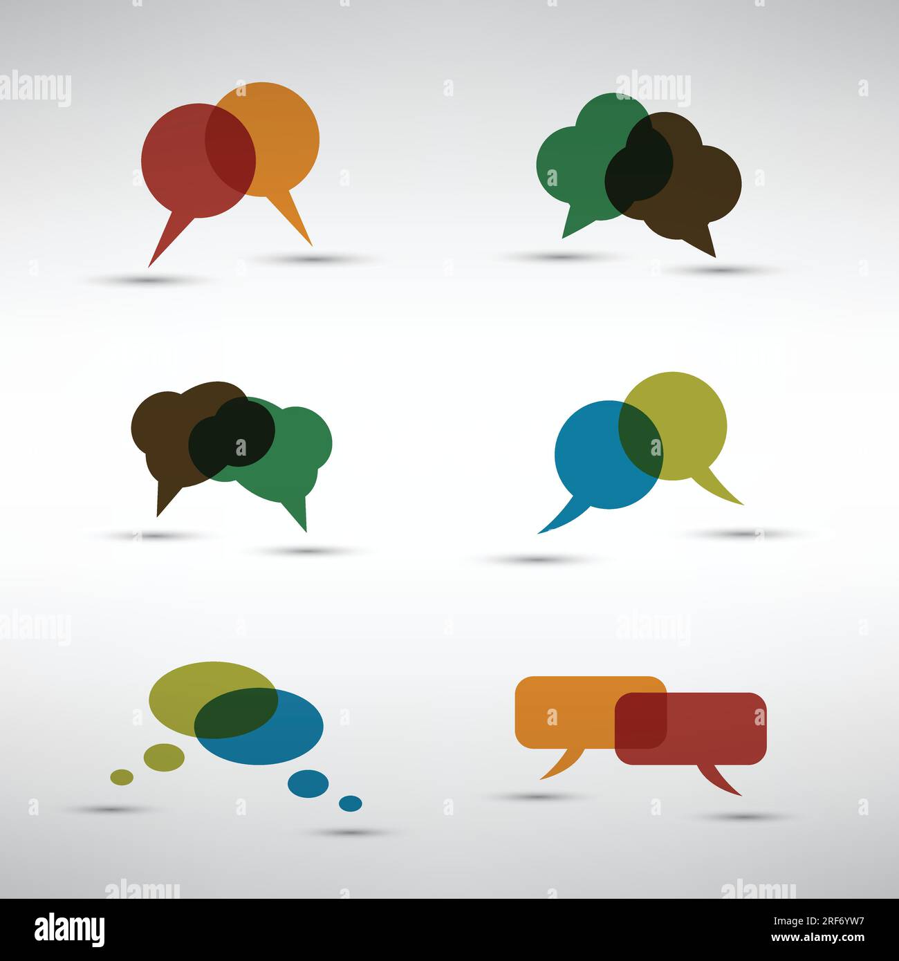 Set Of Colorful Speech Bubbles Stock Vector Image & Art - Alamy