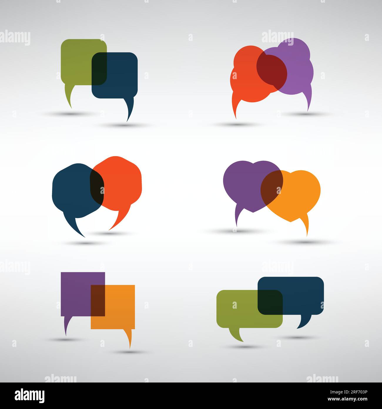 Speech bubbles overlapping Stock Vector Images - Alamy