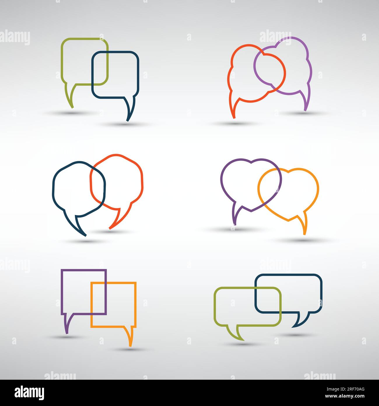 Colorful Speech Bubbles Design Set Stock Vector Image & Art - Alamy