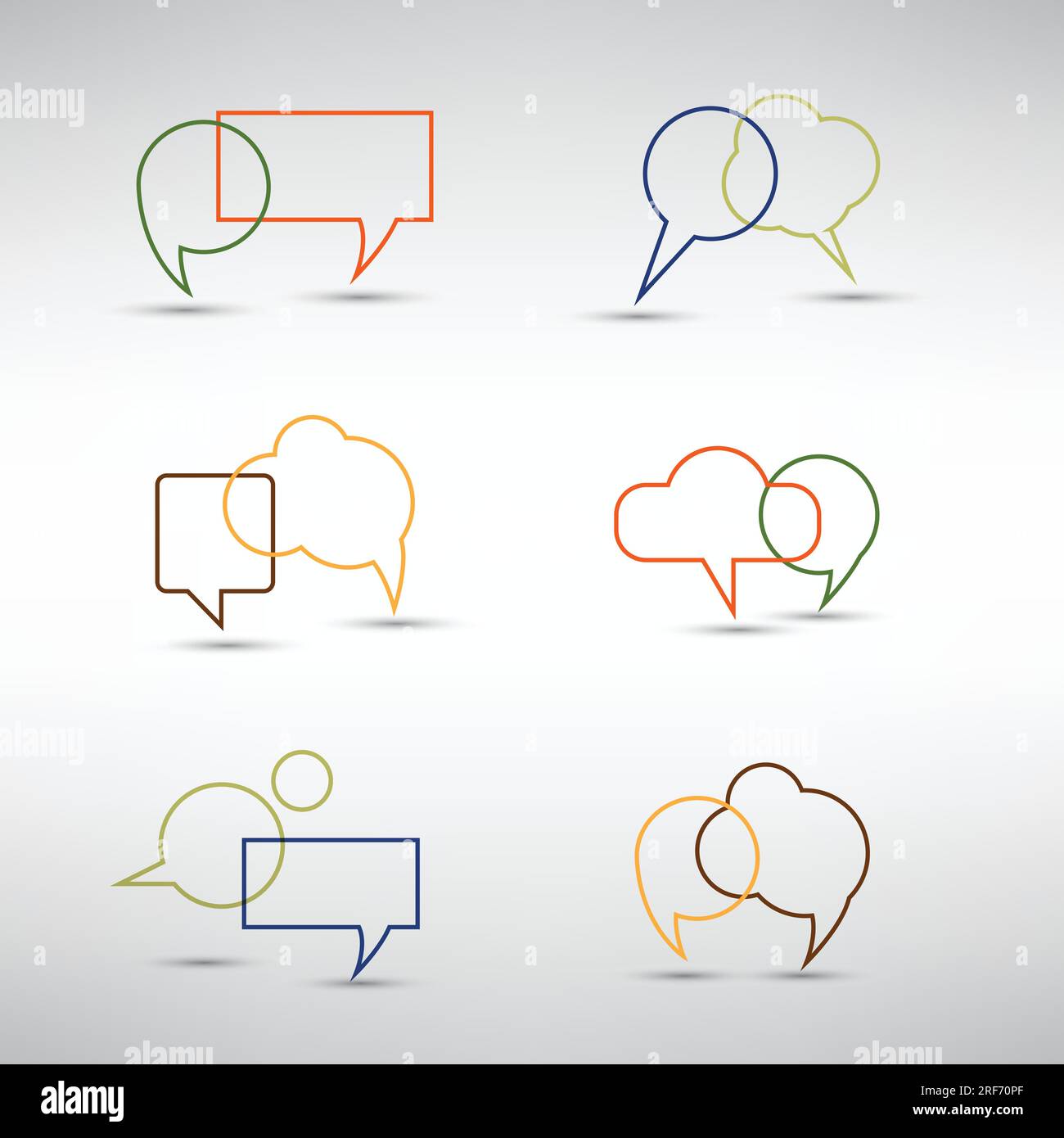 Colorful Speech Bubbles Design Set Stock Vector Image & Art - Alamy