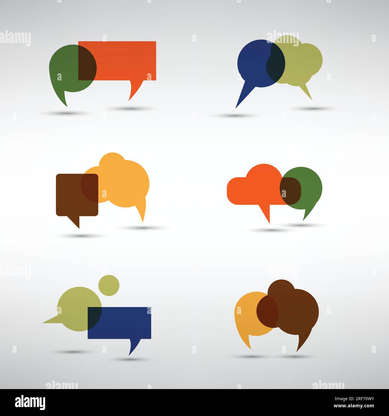 Speech bubbles overlapping Stock Vector Images - Alamy