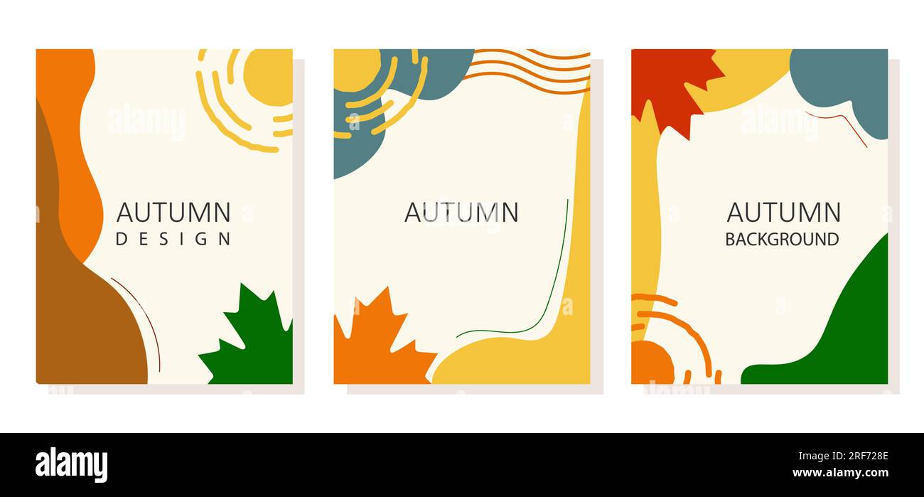 Colorful autumn backgrounds in vintage style. Autumn banner collection ...