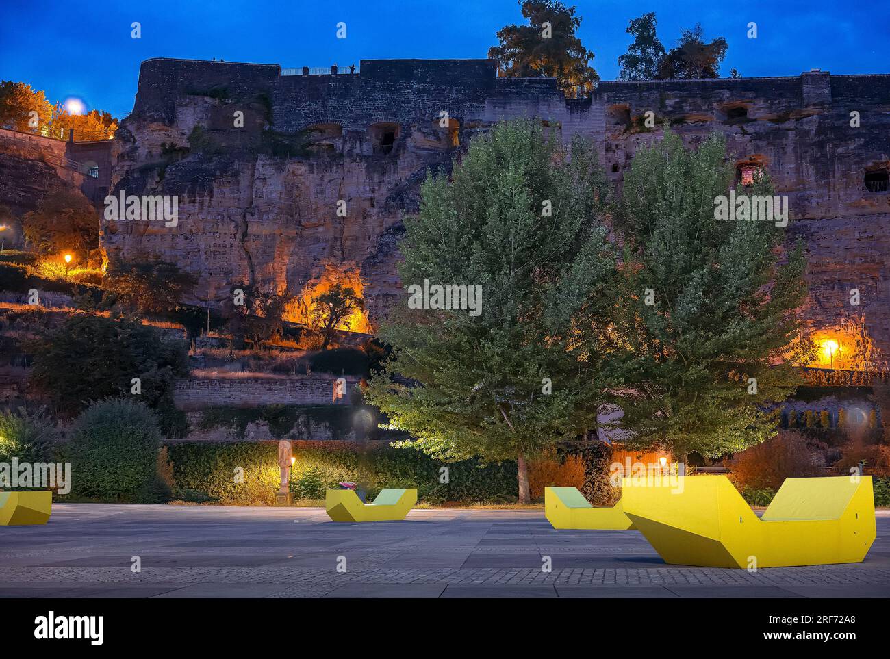 Night view of fortress with illumination Stock Photo - Alamy
