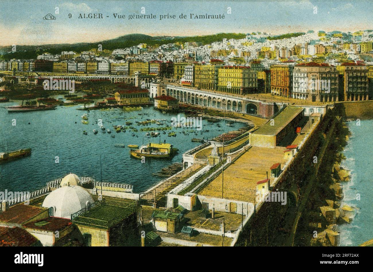 Vue generale d'Alger, prise depuis l'Amiraute, carte postale en couleur, 1931. Collection ...