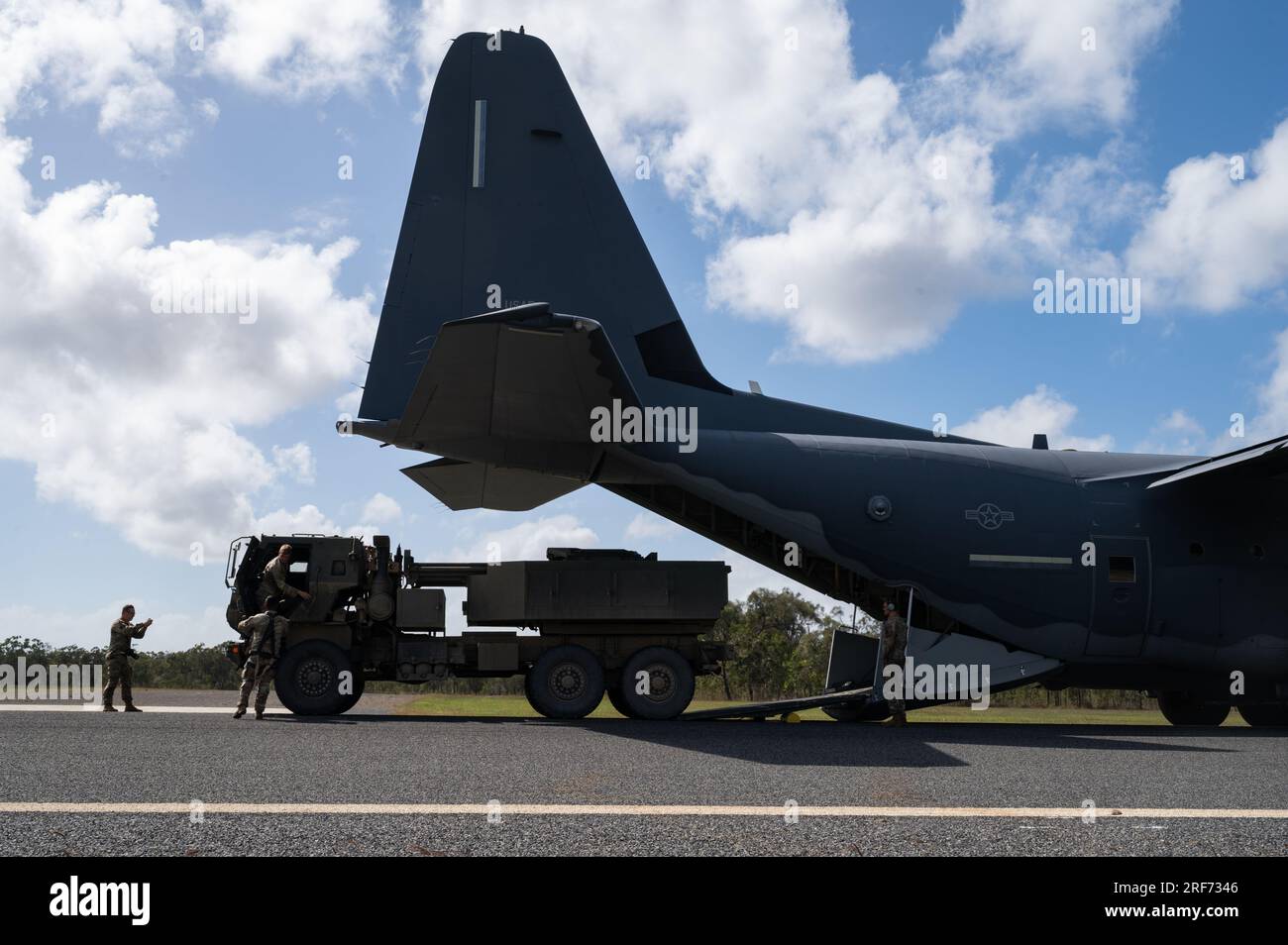 A U.S. Army M-142 High Mobility Artillery Rocket System (HIMARS) is ...