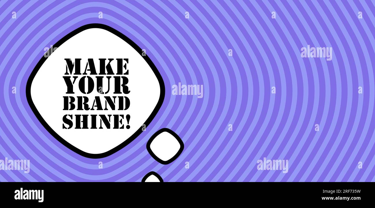 Speech bubble with make your brand shine text. Boom retro comic style ...