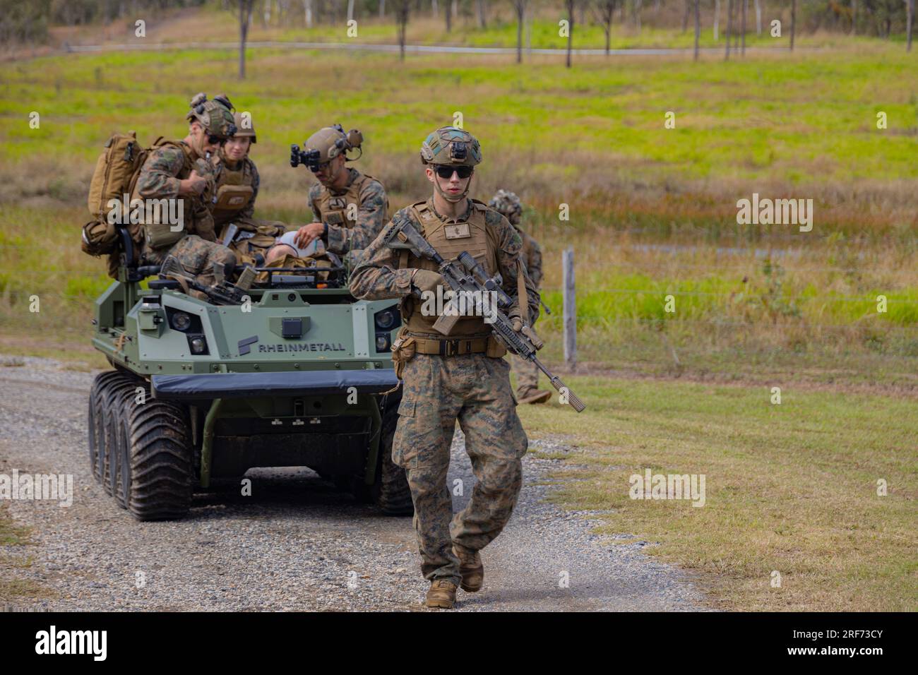 Marine Expeditionary Unit, guides a Rheinmetal Mission Master unmanned ...