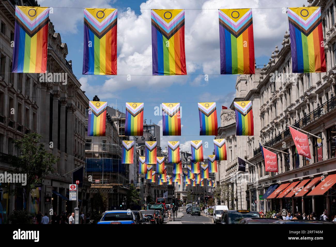 Intersex Inclusive Pride flags high above Regent Street in advance of ...