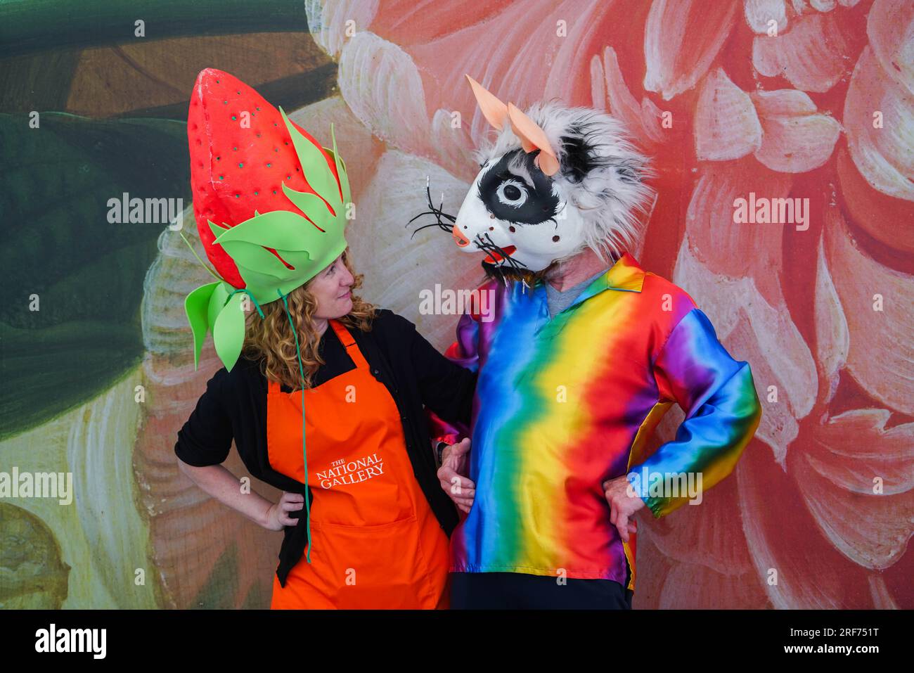 London UK. 1 August 2023 A National gallery staff wearing a mask as ...