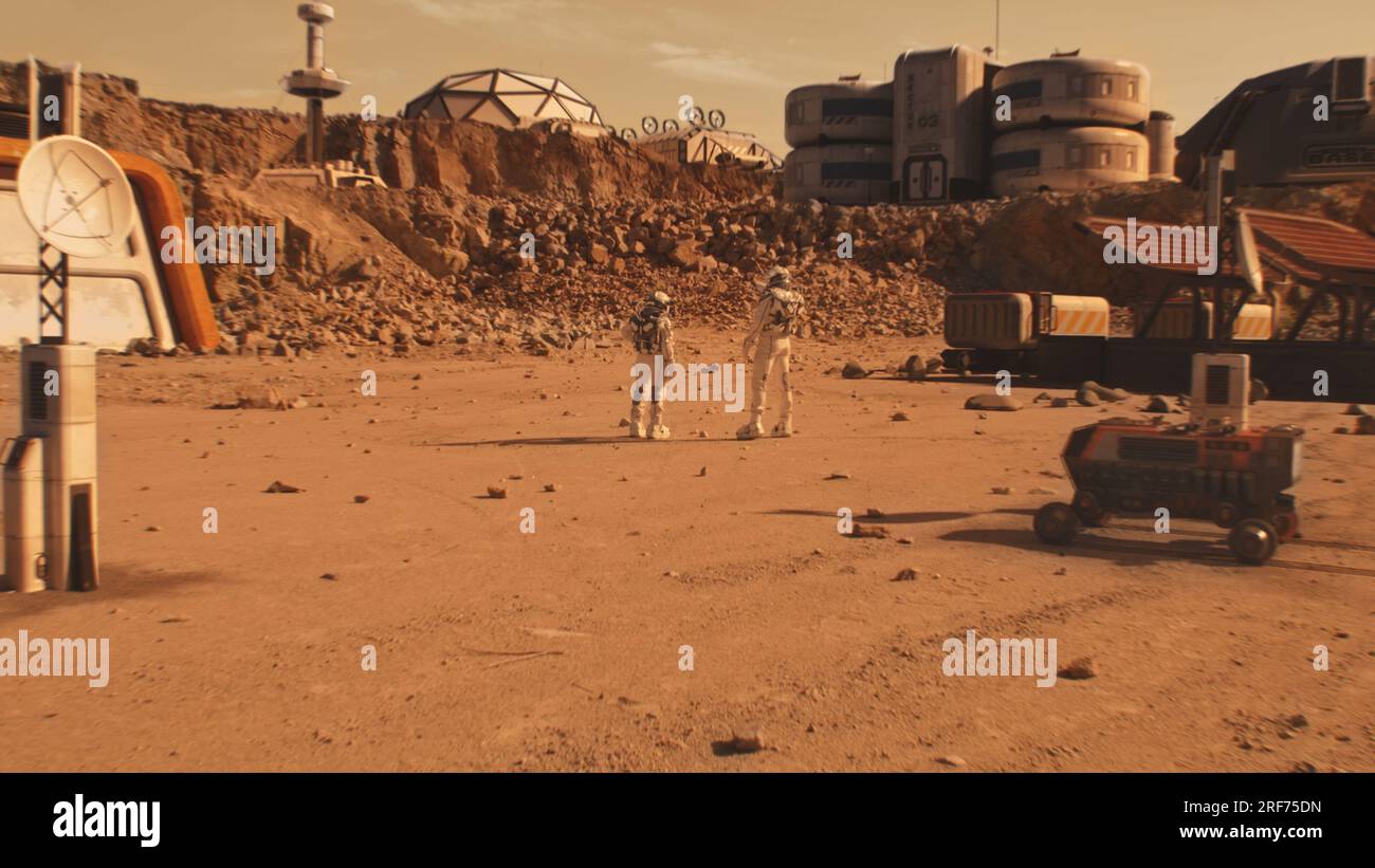 Two astronauts in space suits hi-res stock photography and images - Alamy