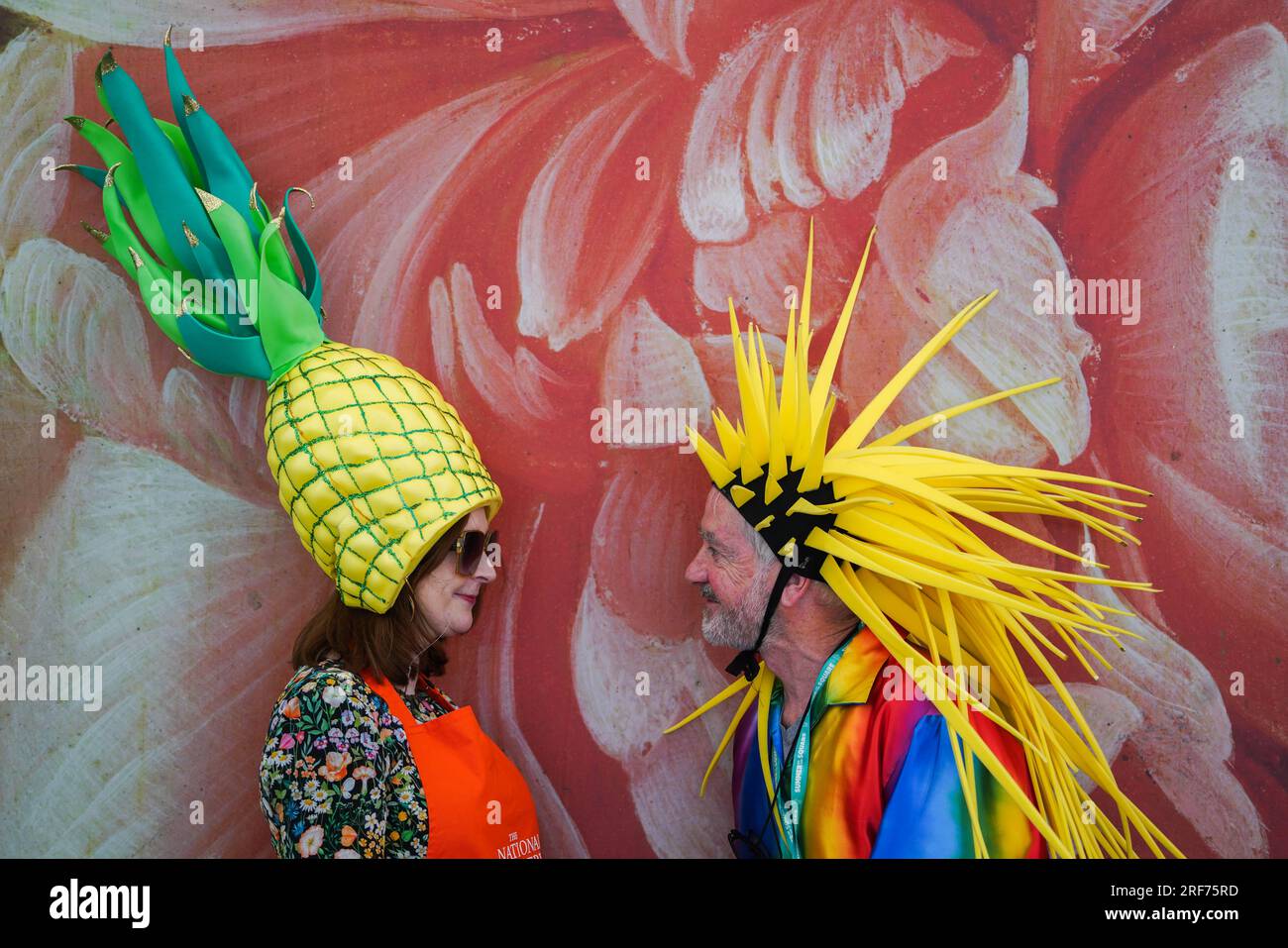 London UK. 1 August 2023 A National gallery staff wearing a mask as ...