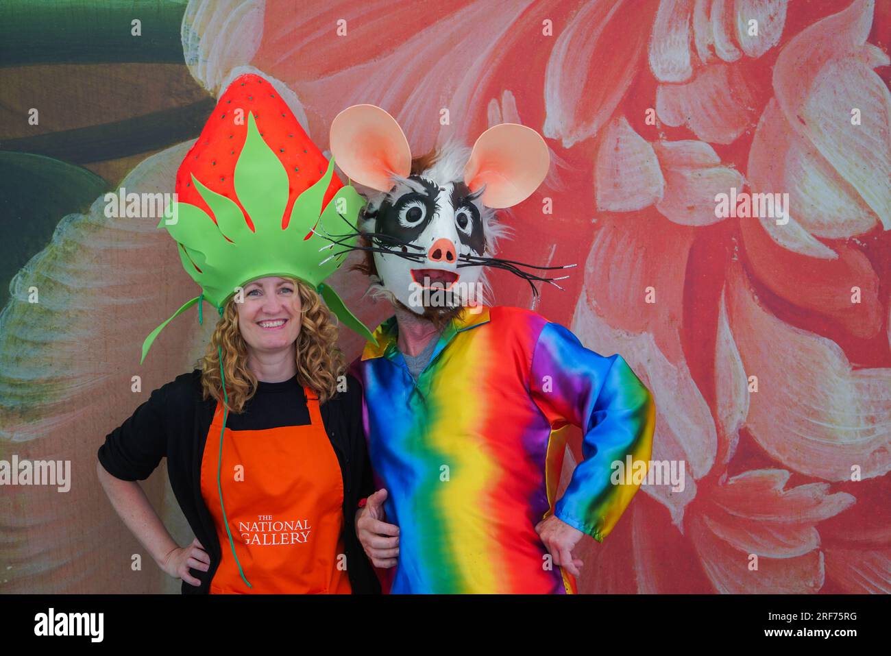 London UK. 1 August 2023 A National gallery staff wearing a mask as ...