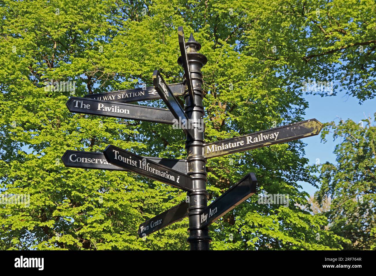 Tourist information signpost, Buxton Stock Photo - Alamy