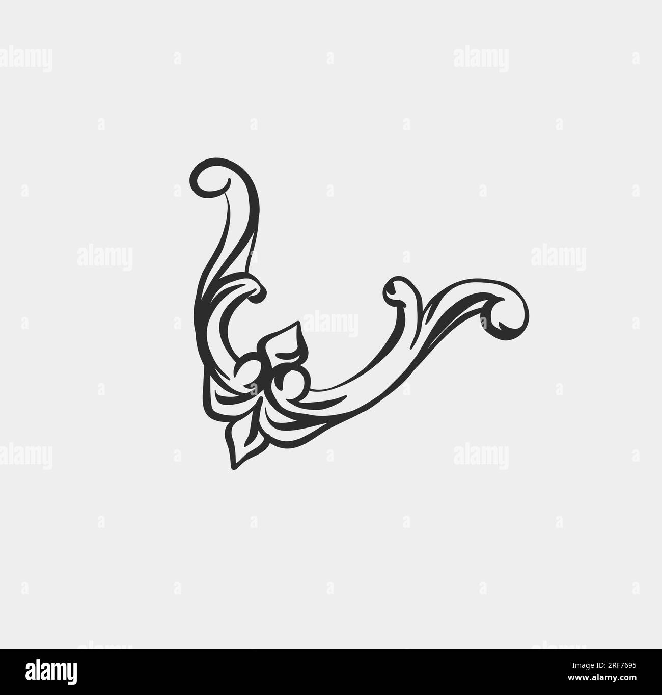 Hand drawn vector abstract outline,graphic,line vintage baroque ...