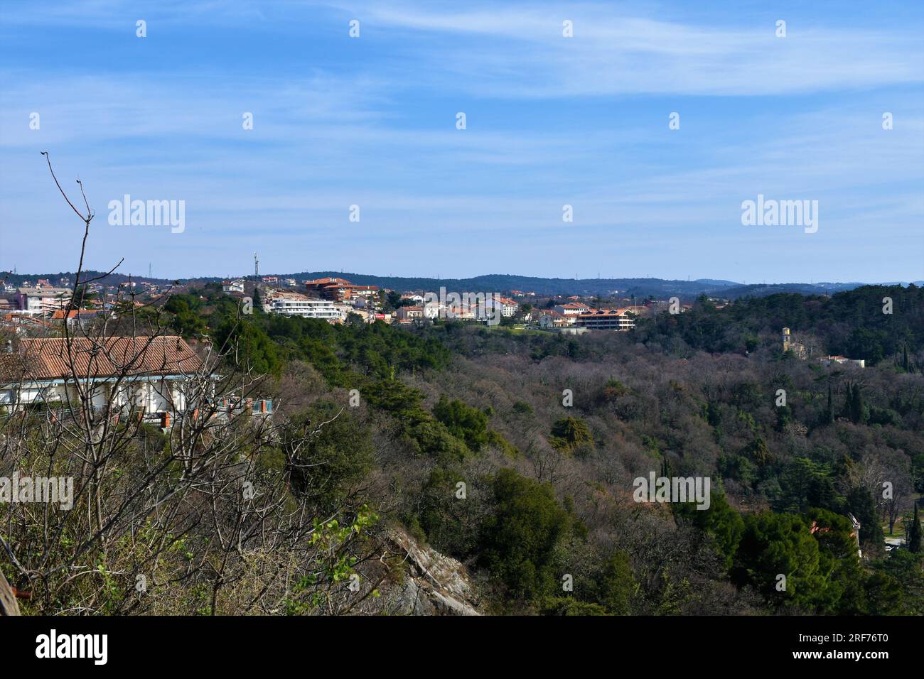 View of the town of Sistiana in Friuli Venezia Giulia region of Italy ...