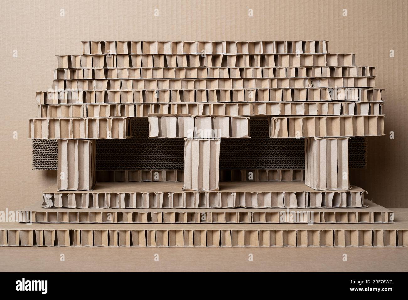 Basic architectural cardboard house model in three dimensions from the ...