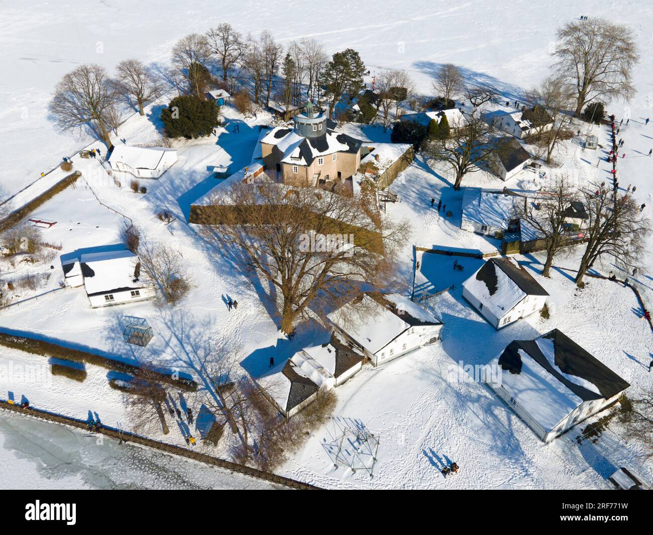 Drohnenaufnahme im Winter, Burg Wilhelmstein, Insel Wilhelmstein ...
