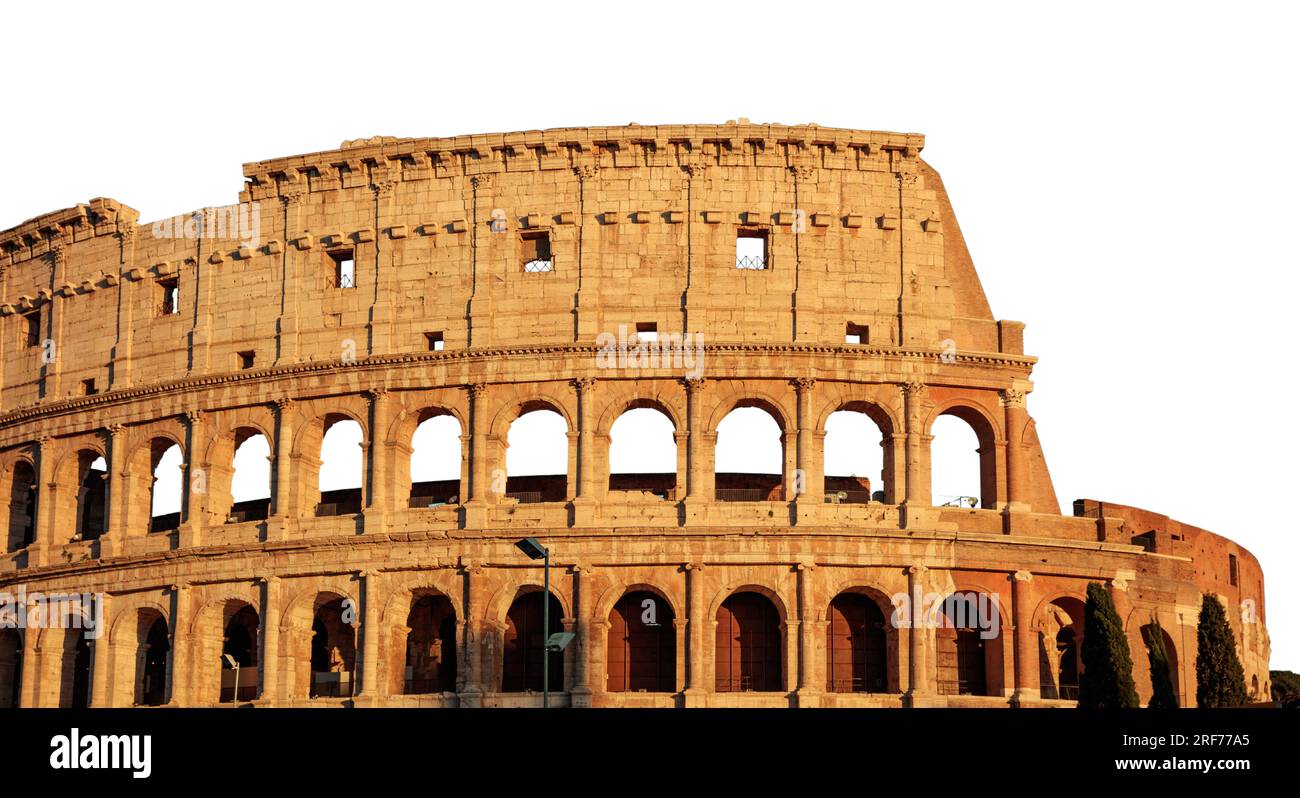 Colosseum in Rome Italy isolated on white background Stock Photo - Alamy