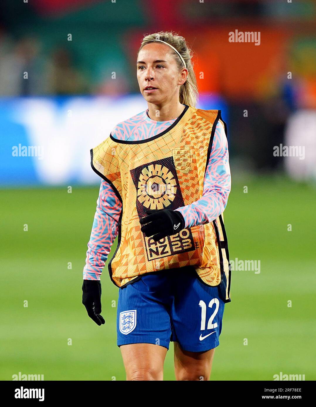 England’s Jordan Nobbs warms up on the pitch before the FIFA Women's ...