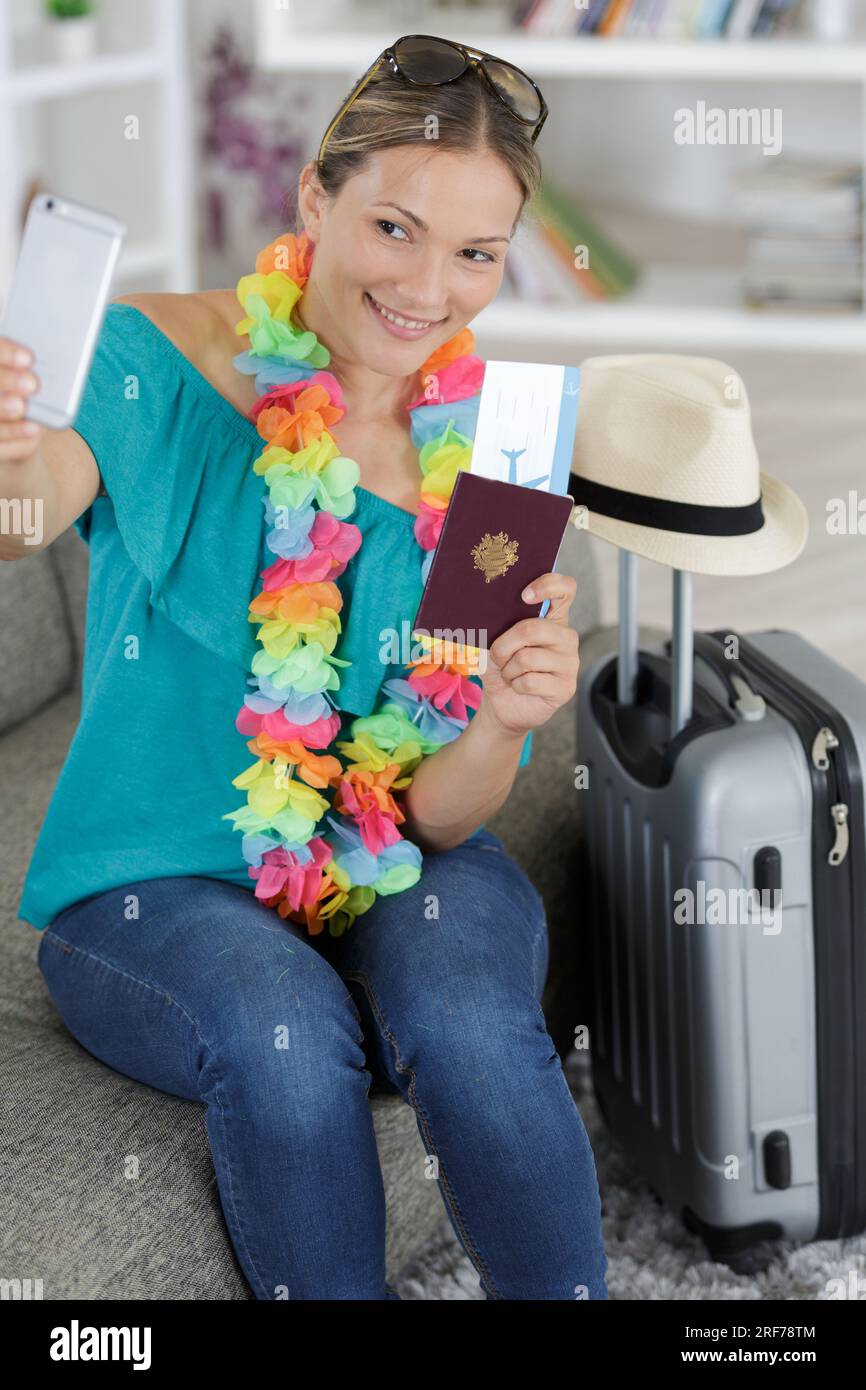 traveler using smart phone in terminal Stock Photo - Alamy