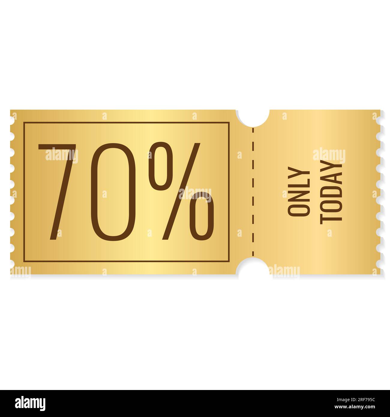 blank golden coupon or ticket. Golden sticker Stock Vector Image & Art ...