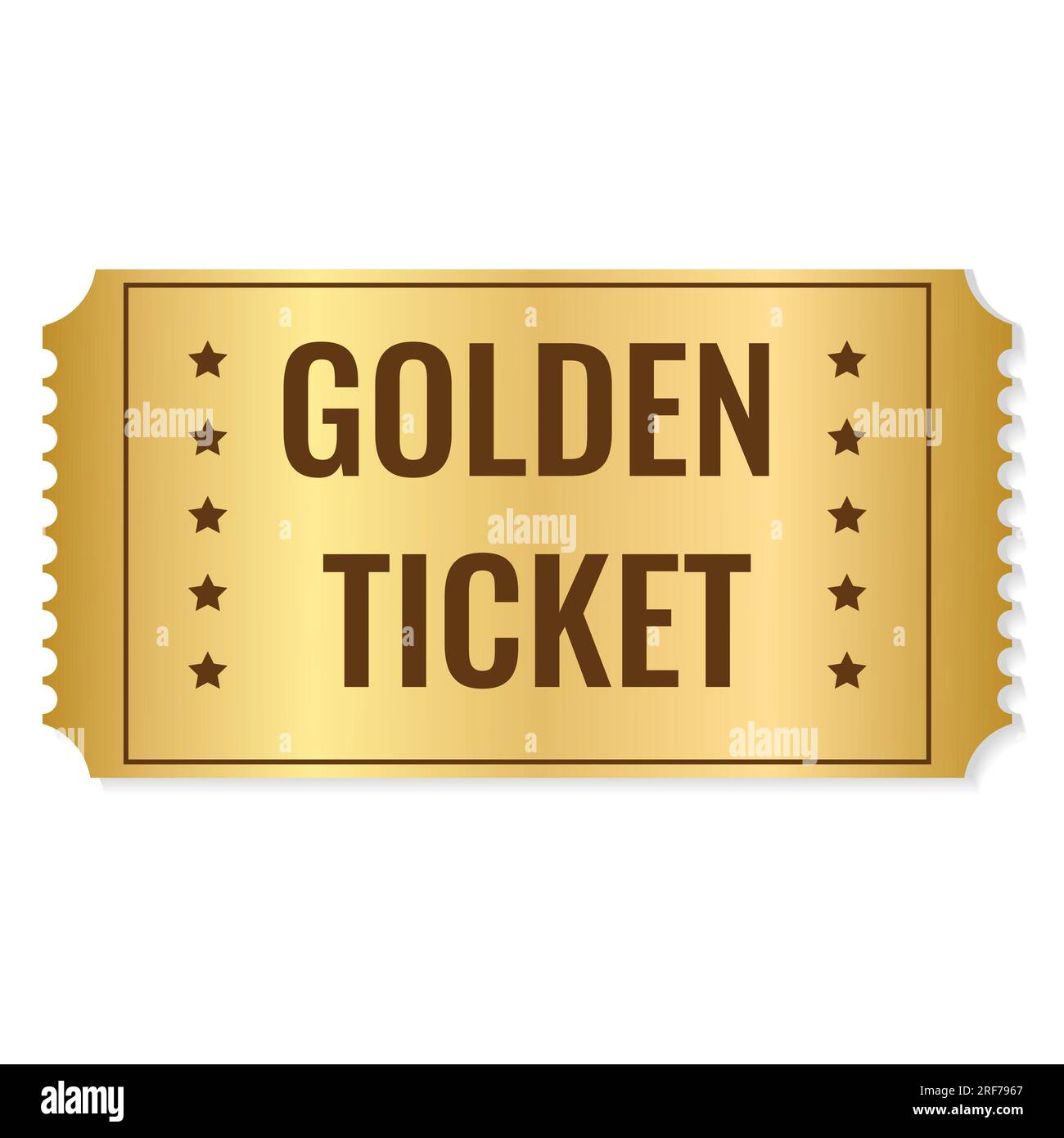 blank golden coupon or ticket. Golden sticker Stock Vector Image & Art ...