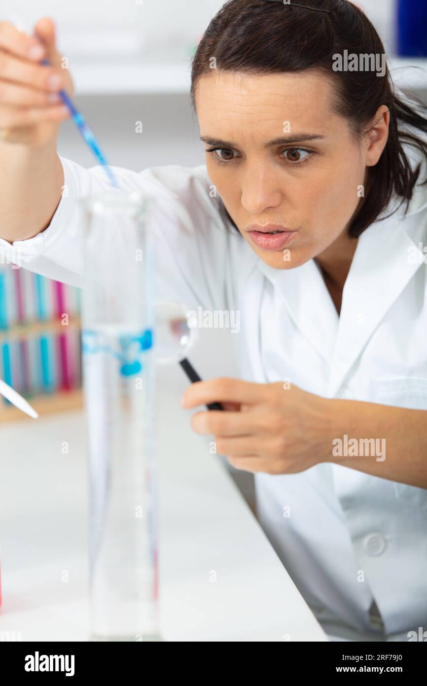 Female scientist works in laboratory hi-res stock photography and ...