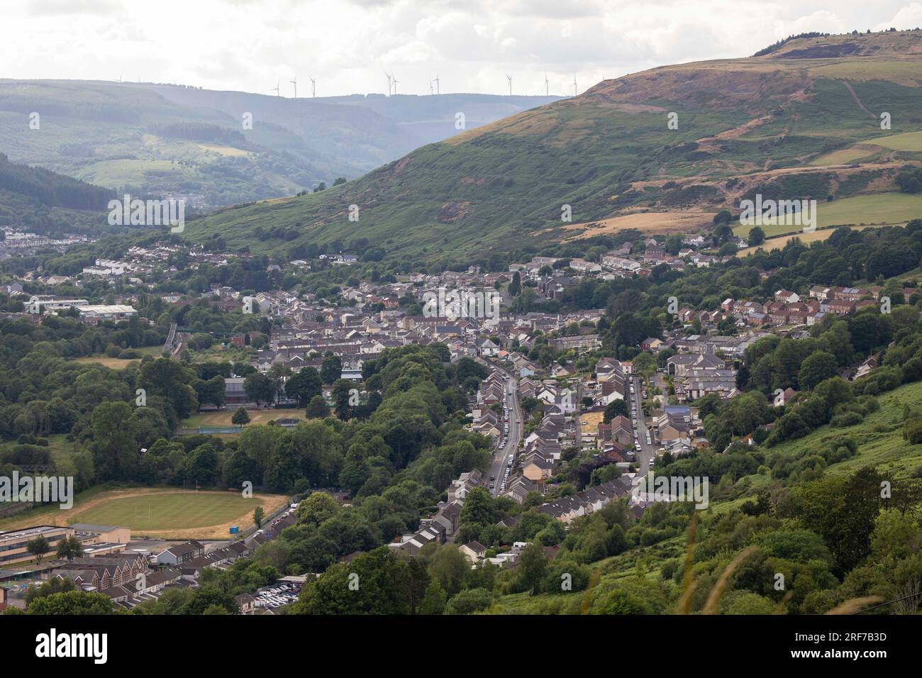 A view of the Rhondda Valley from Rhondda Golf Club on the 21st June ...