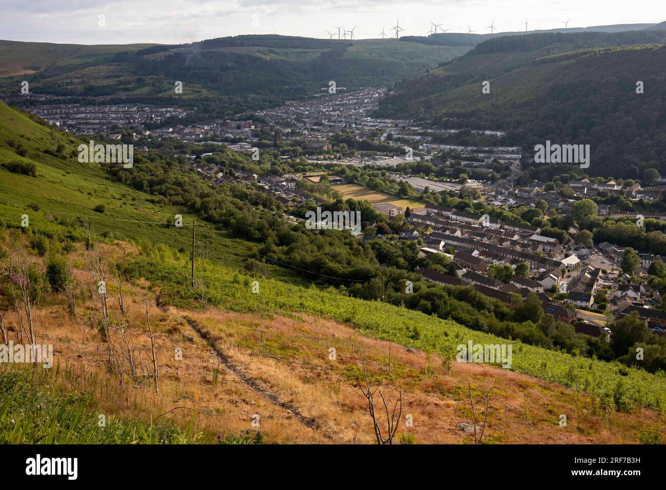 A view of the Rhondda Valley from Rhondda Golf Club on the 21st June ...