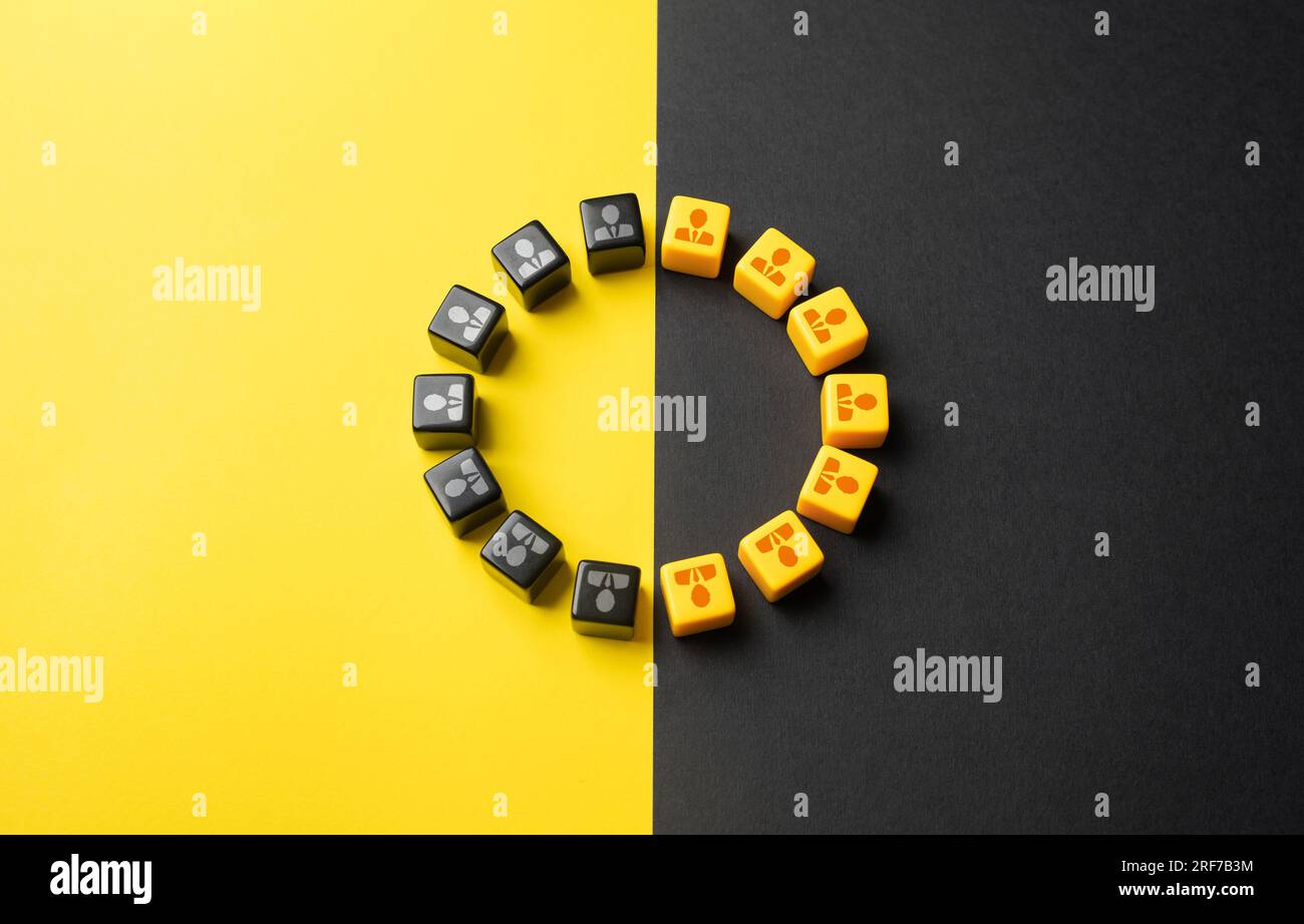 Combining two groups into a single team to solve problems. Large group ...