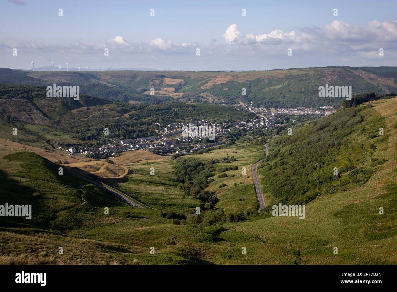 A view from The Bwlch Mountain towards Treorchy on the 22nd June 2023 ...