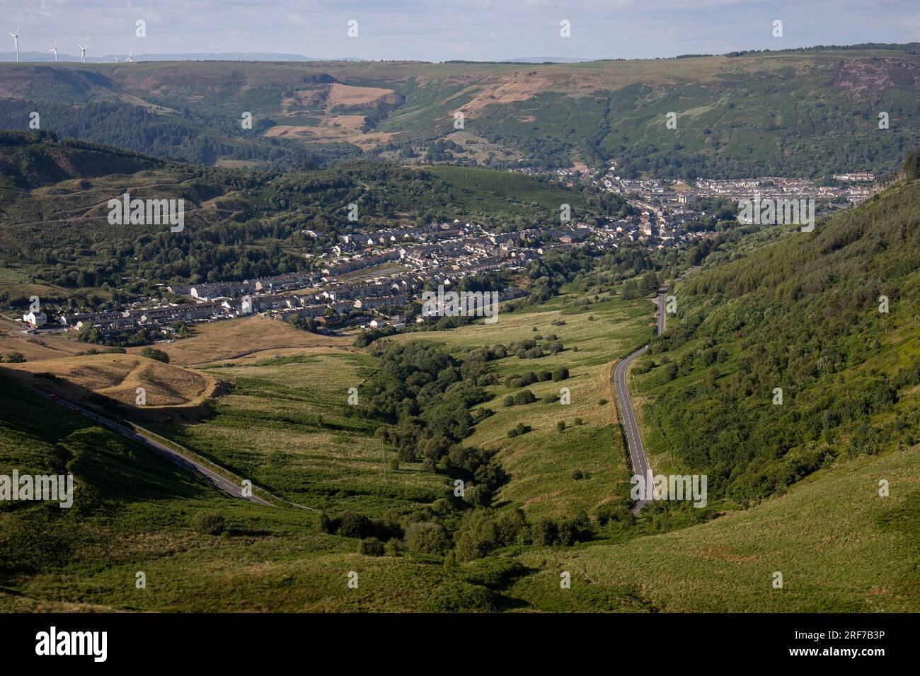 A view from The Bwlch Mountain towards Treorchy on the 22nd June 2023 ...