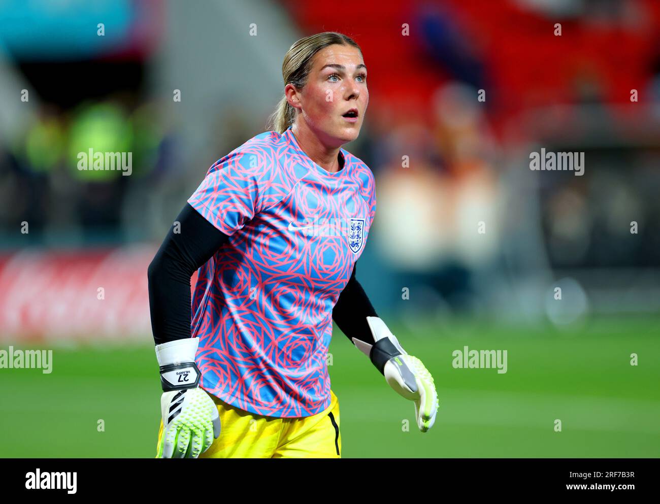 England goalkeeper Mary Earps warms up ahead of the FIFA Women's World ...