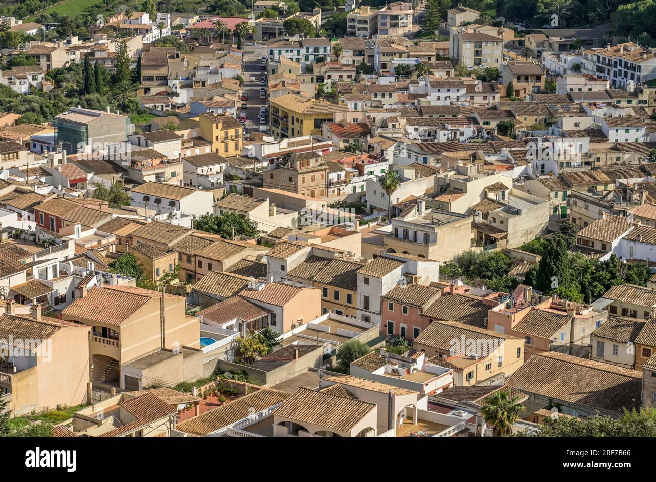 Panorama Stadtansicht Altstadt, Capdepera, Mallorca, Spanien Stock ...