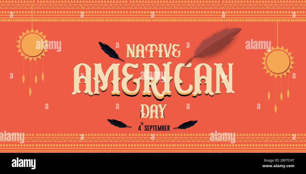 Native American Day on the 4th of September celebration with a colorful ...