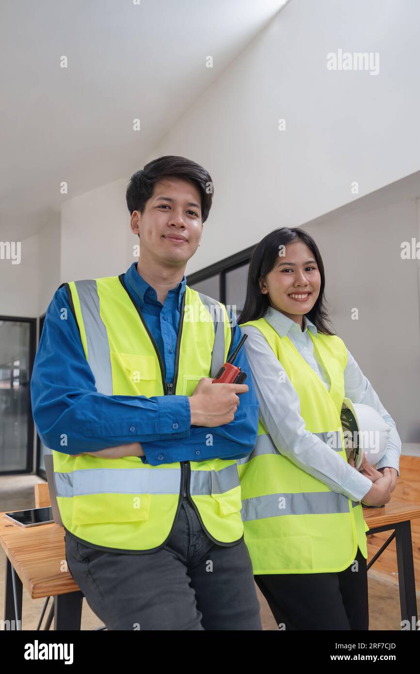 Group engineers architects foreman construction hi-res stock ...