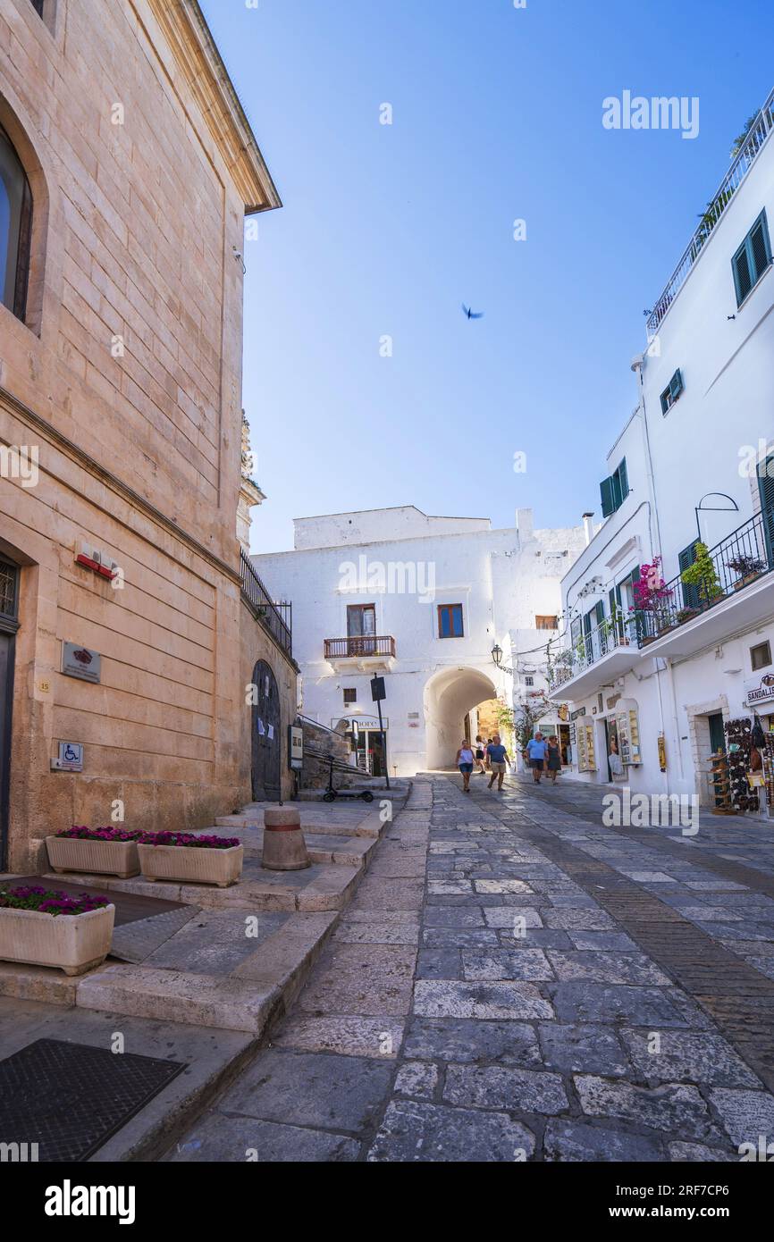 Glimpse of the White City of Ostuni, Apulia, Italy, Europe Stock Photo ...