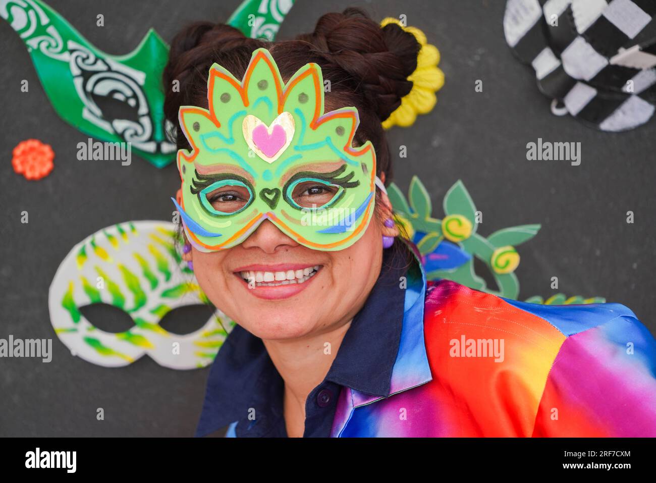 London UK. 1 August 2023 A National gallery staff wearing a mask as ...