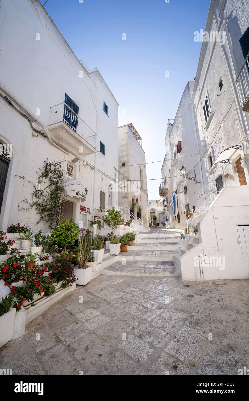 Glimpse of the White City of Ostuni, Apulia, Italy, Europe Stock Photo ...